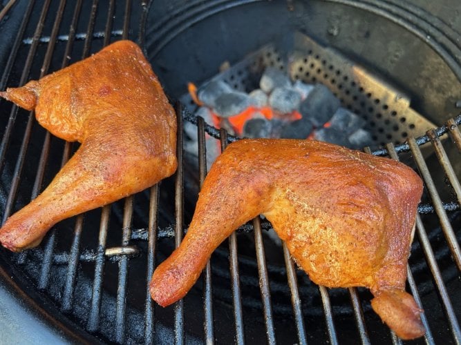 Chicken leg quarters and pork eye fillet | THE BBQ BRETHREN FORUMS