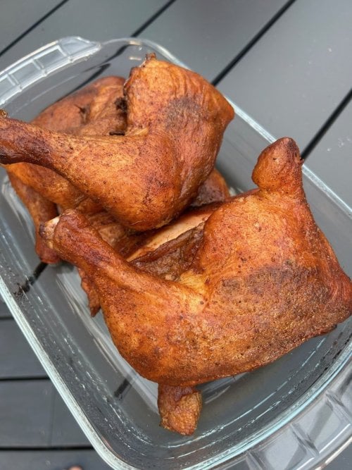 Chicken leg quarters and pork eye fillet | THE BBQ BRETHREN FORUMS