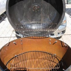 UDS lid with half-rack attached. | THE BBQ BRETHREN FORUMS